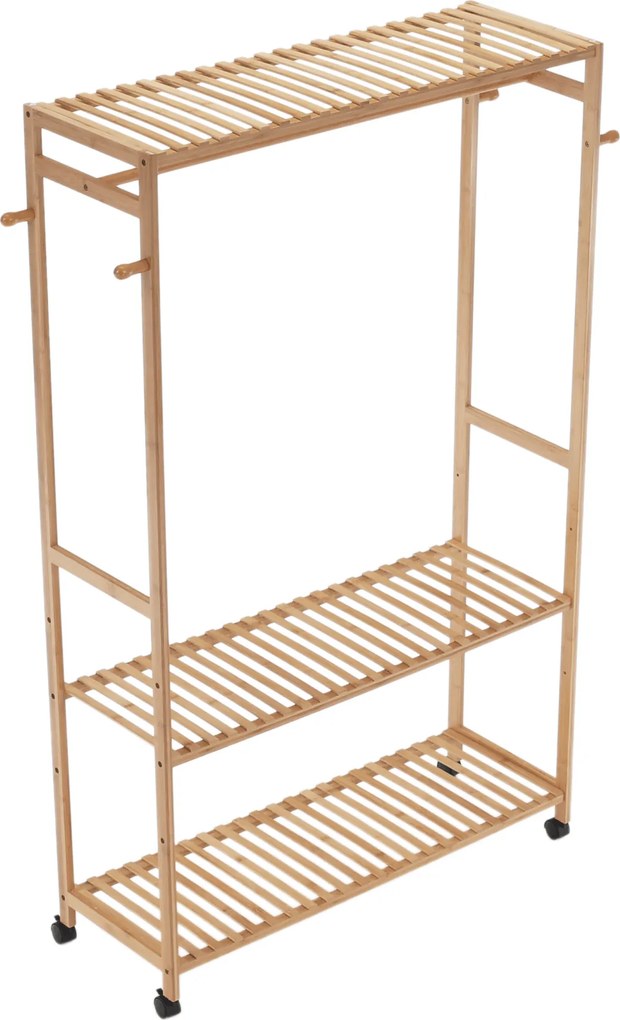 Šatní organizér, přírodní bambus, MELAR