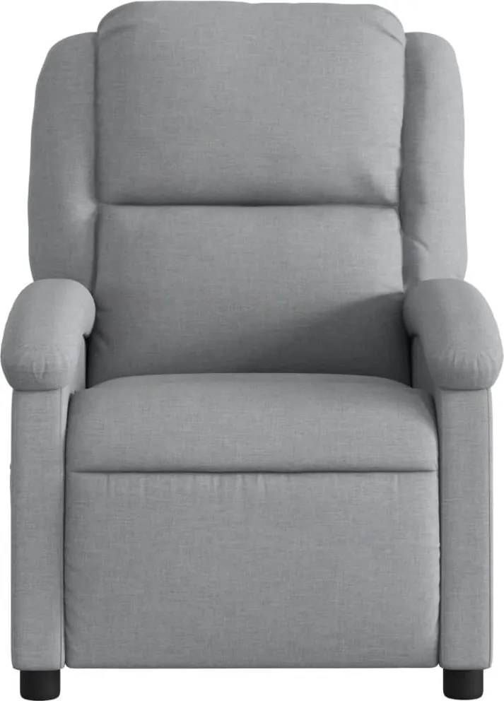 Masážní křeslo s polohovacím mechanismem, světle šedé, látkové 3205416