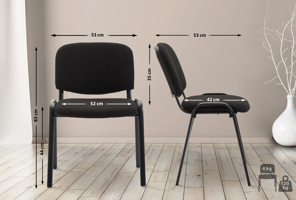 Konferenční židle Ken V2 látka – černá