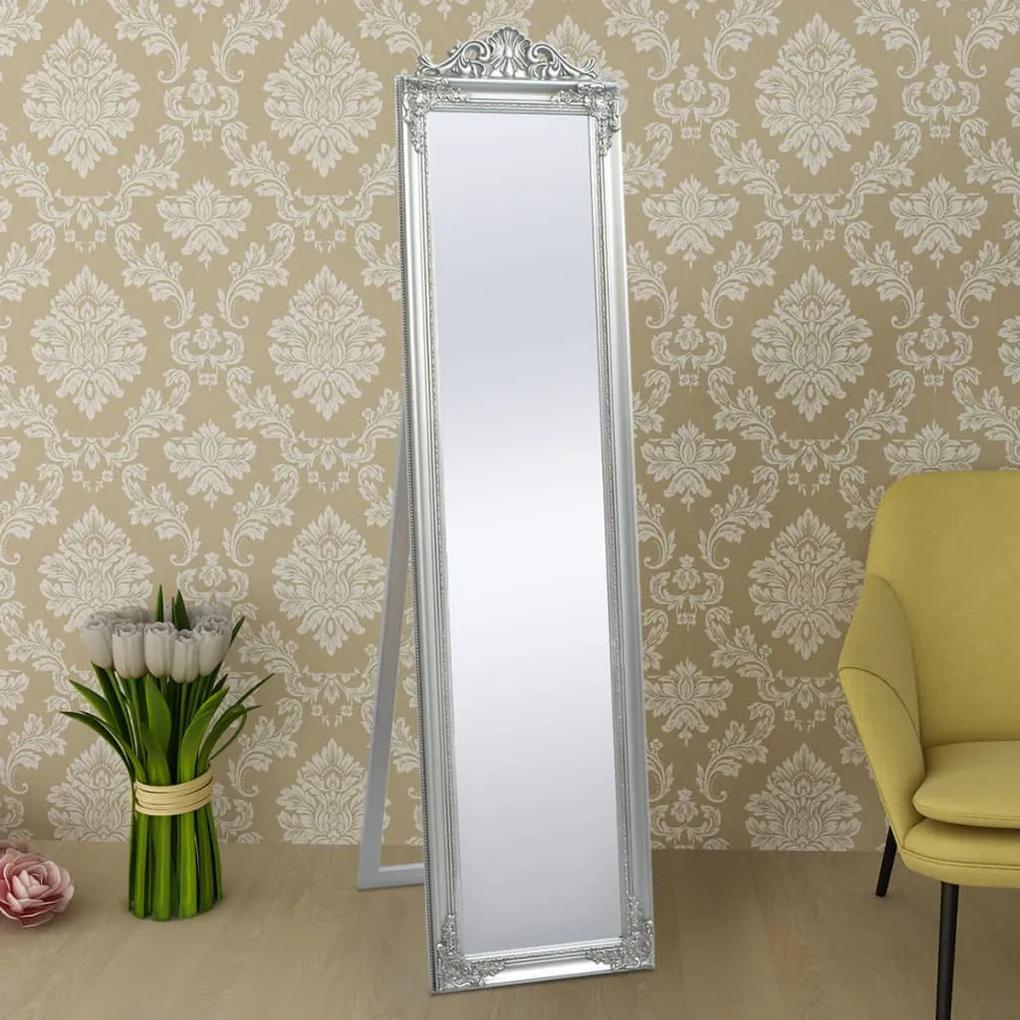 Volně stojící zrcadlo barokní styl 160 x 40 cm stříbrné - Default Title