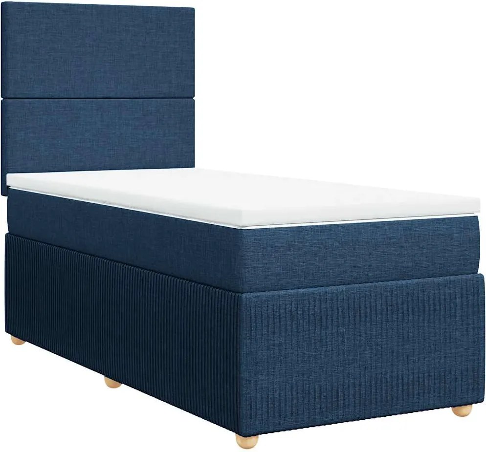 Box spring postel s matrací modrá 80x200 cm textil 3294182