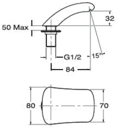 Sapho BD31051 výtoková hubice na okraj vany