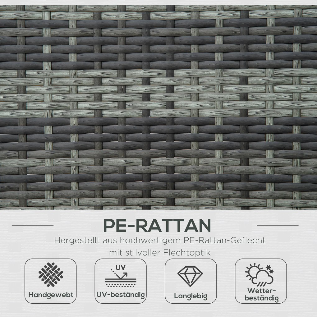 Outsunny polyratanové lehátko zahradní lehátko pro 2 osoby relaxační lehátko 5-stupňové opěradlo kov & PE ratan 196x120x28cm pro zahradu a terasu | A…