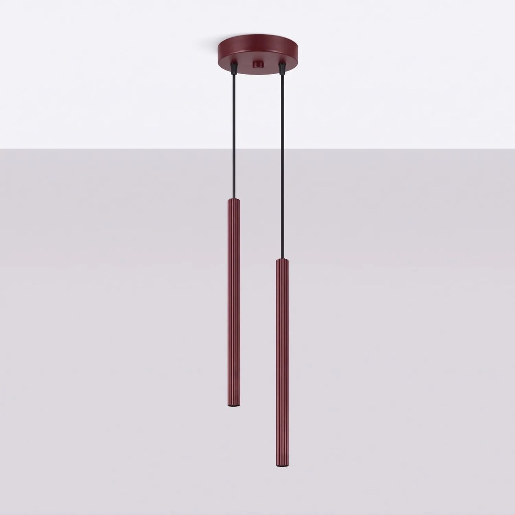 Sollux Lighting Závěsné svítidlo ARCHE 2P bordó