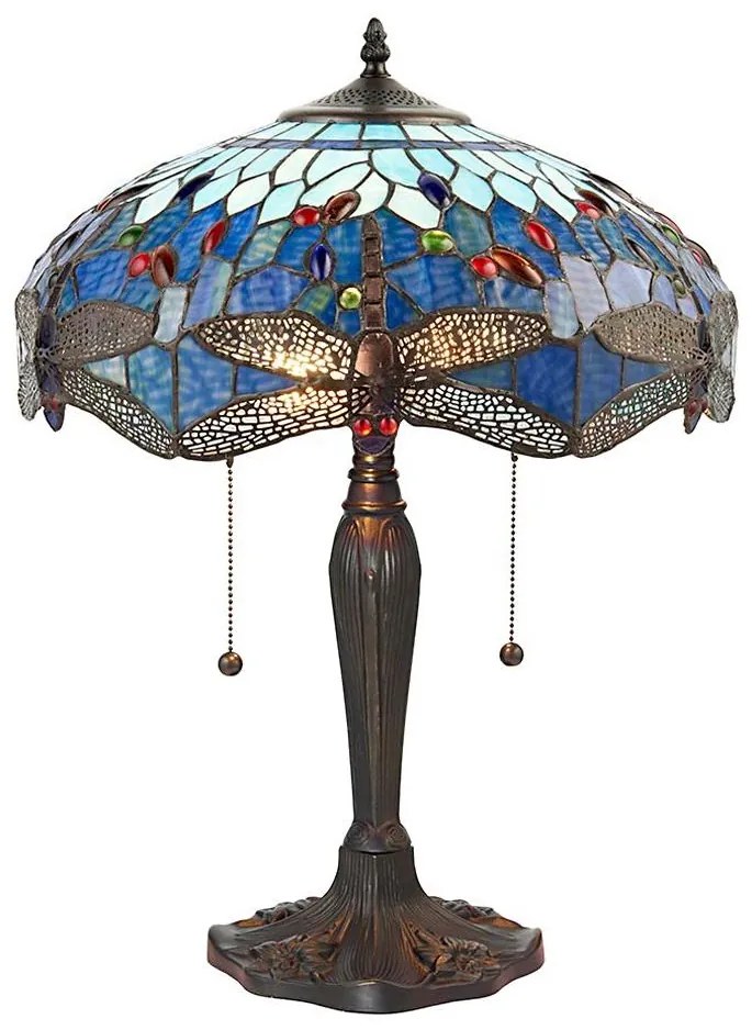 Endon 64089 - Stolní lampa Tiffany DRAGONFLY 2xE27/60W/230V pr. 41 cm