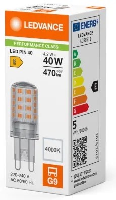 LED žárovka G9 LEDVANCE 4,2W (40W) neutrální bílá (4000K)