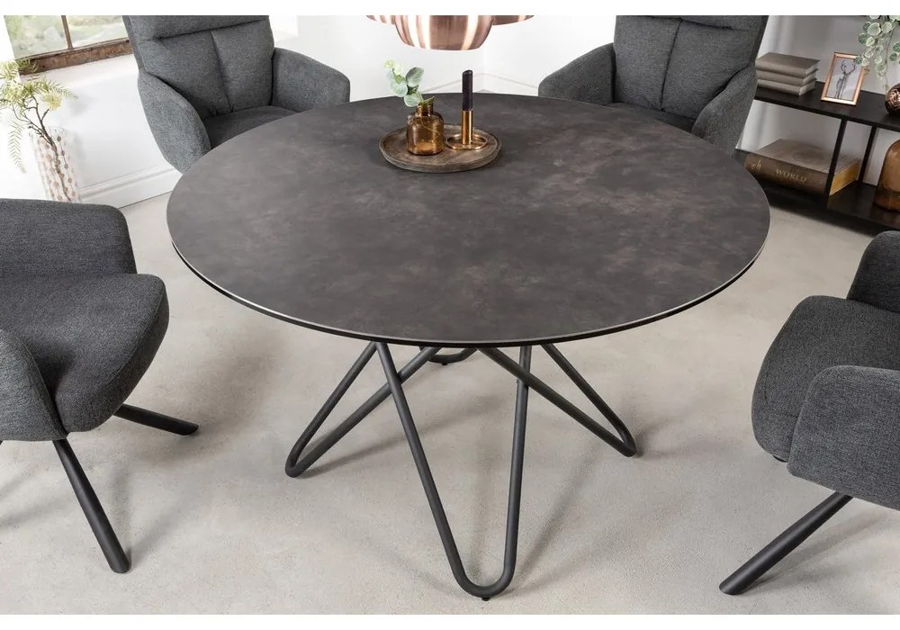 Massive home | Kulatý jídelní stůl Circular 120 cm keramika antracit