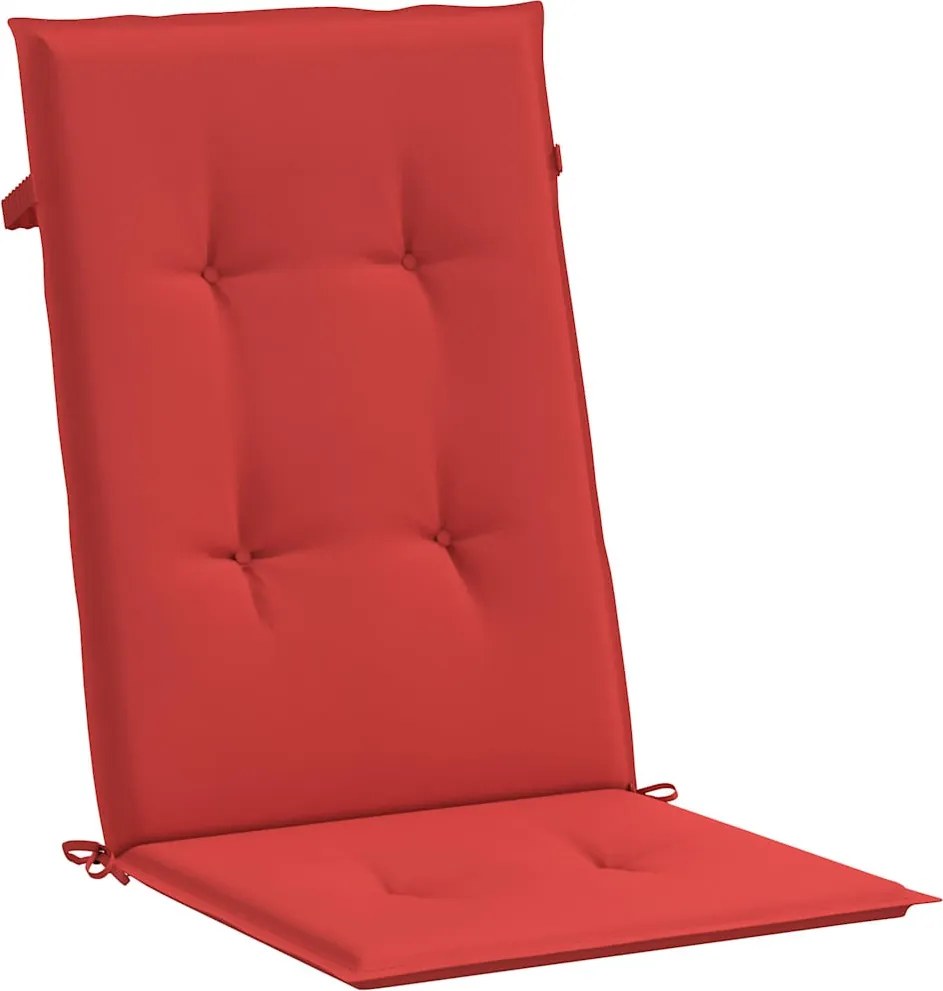 Podušky na židli vysoké opěradlo 6 ks červené 120x50x3cm textil 314110