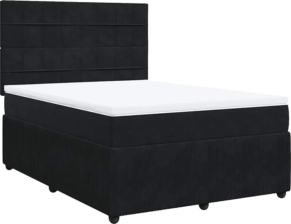 Box spring postel s matrací černá 140 x 190 cm samet 3292336
