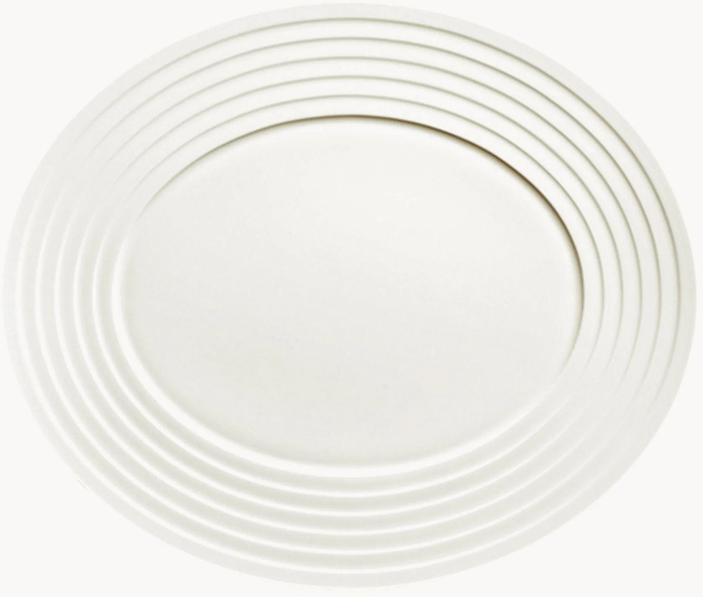 Sada oválných servírovacích talířů z kostního porcelánu Fine Dining Relief, 6 dílů