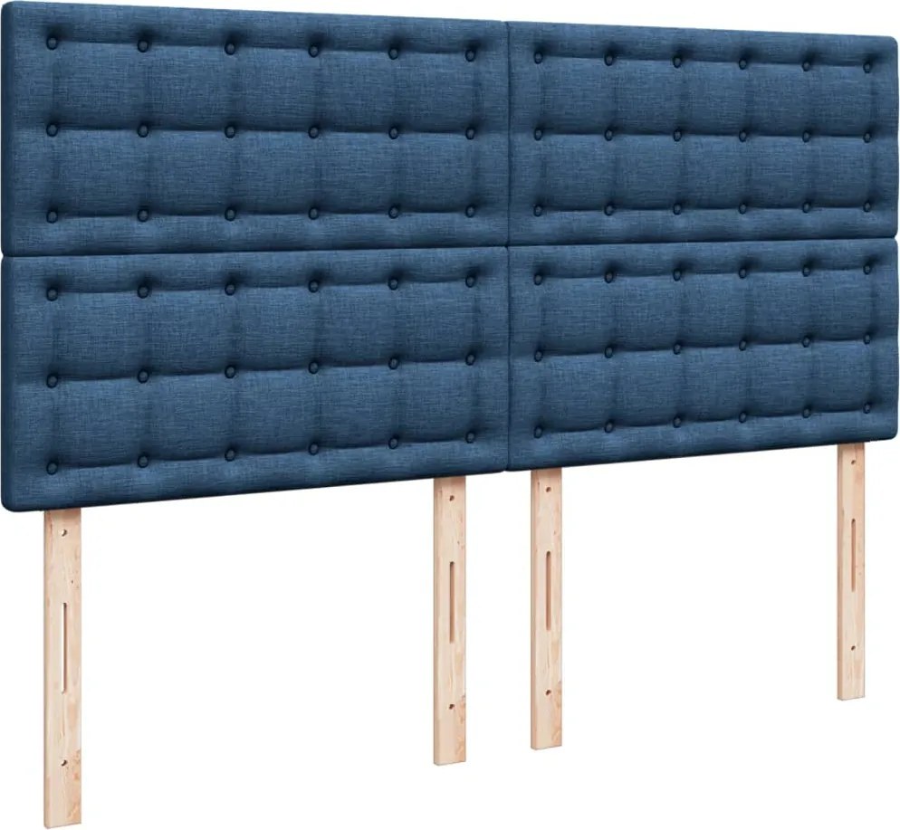 Box spring postel s matrací modrá 200x200 cm textil 3291795