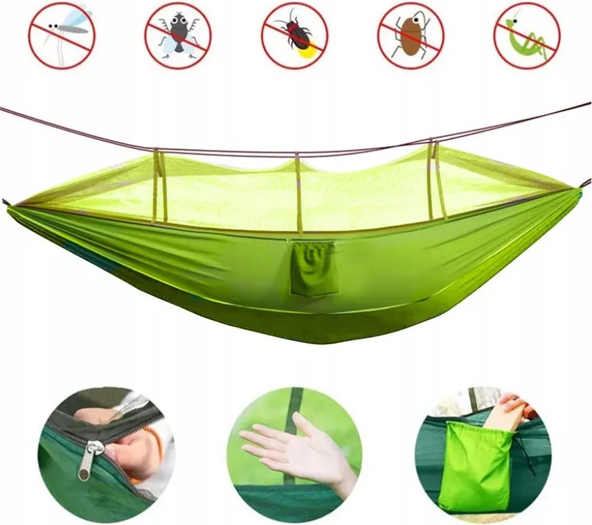 Ultralehká houpací síť 2v1 AntiMosquito s příslušenstvím