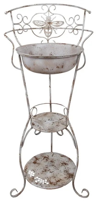 Bílé antik dekorativní kovové umyvadlo French - 48*42*108 cm