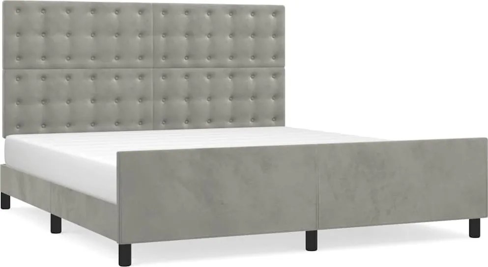 Rám postele bez matrace světle šedý 160 x 200 cm samet 3126007