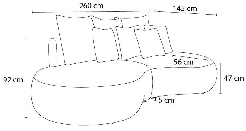 Bílá pohovka z textilie bouclé 260 cm Saint-Germain – Bobochic Paris