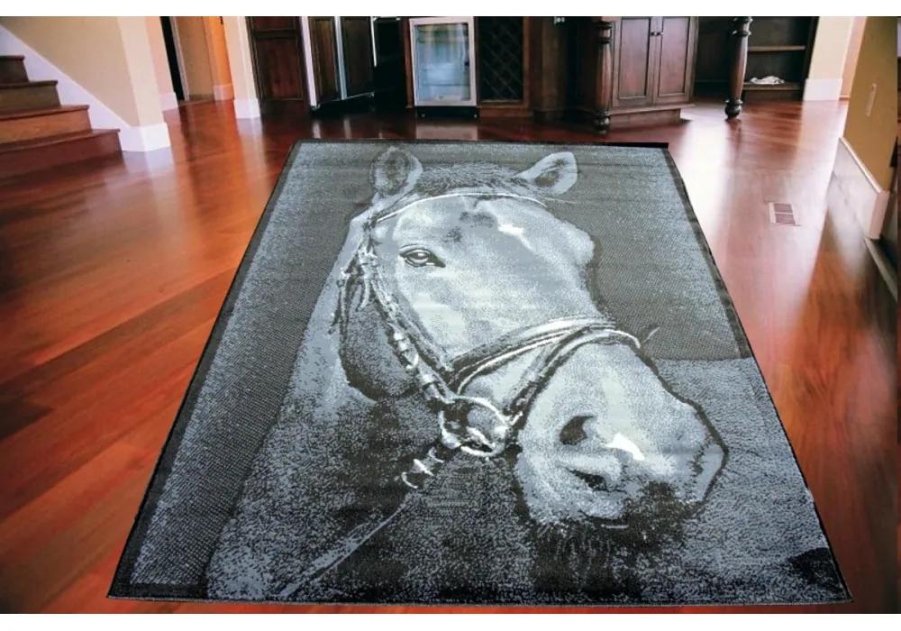 Kusový koberec PP Kůň černý, Velikosti 160x225cm | BIANO