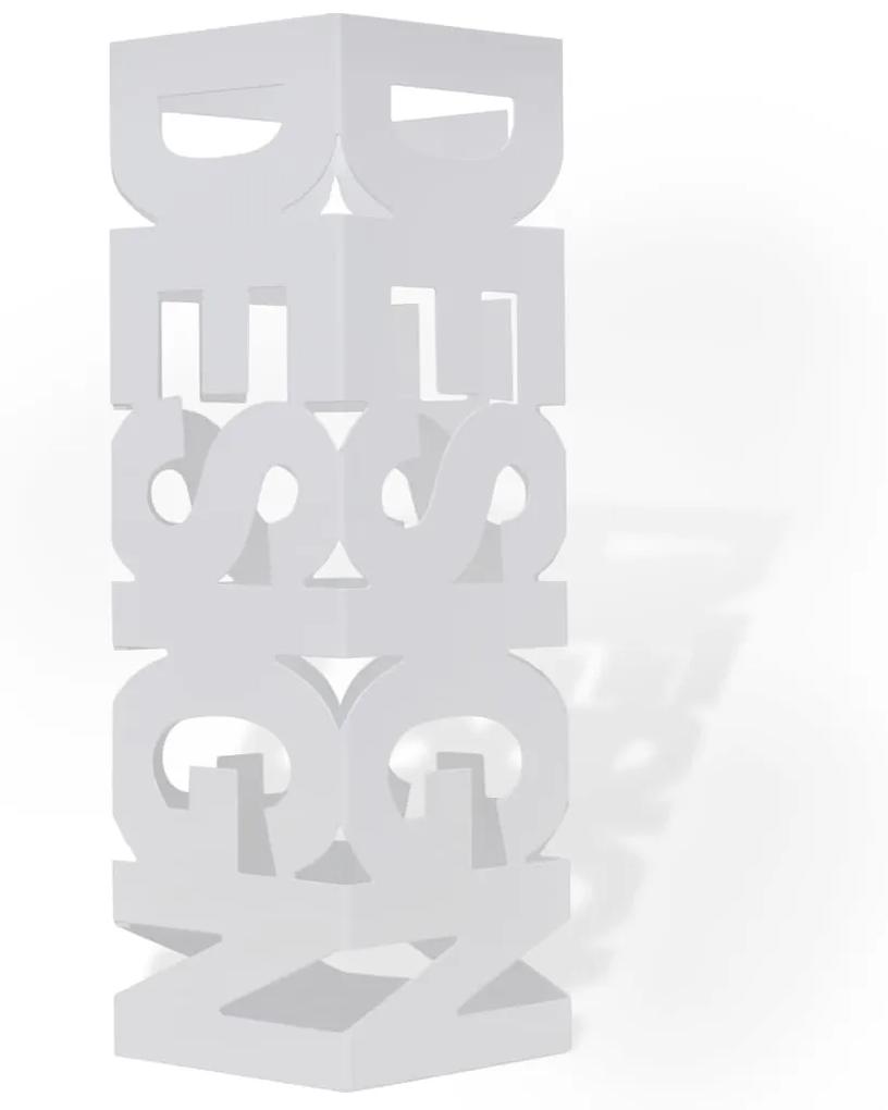 Bílý hranatý stojan na deštníky a vycházkové hole, ocelový, 48,5 cm - Default Title