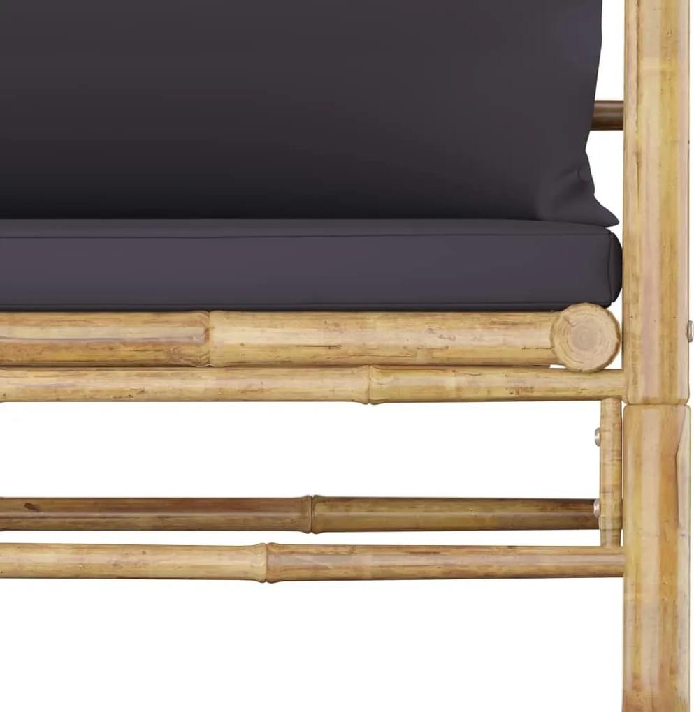 vidaXL 5dílná zahradní sedací souprava + krémově bílé podušky bambus [3058208] Barva: krémová