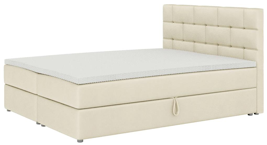 Kontinentální postel 140x200 cm Waller (béžová) (s roštem a matrací). 1007717