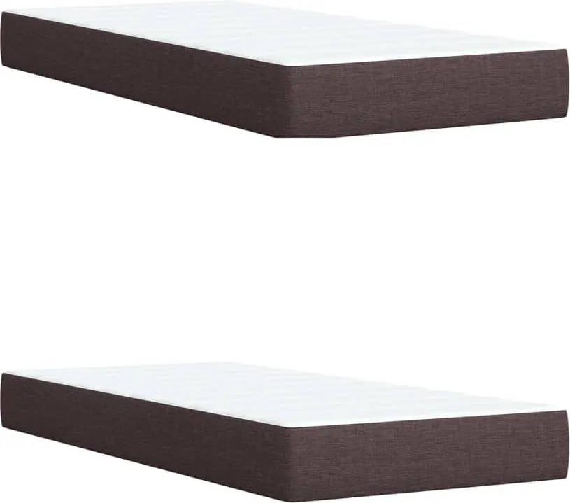 Box spring postel s matrací tmavě hnědá 200x200 cm textil 3286005