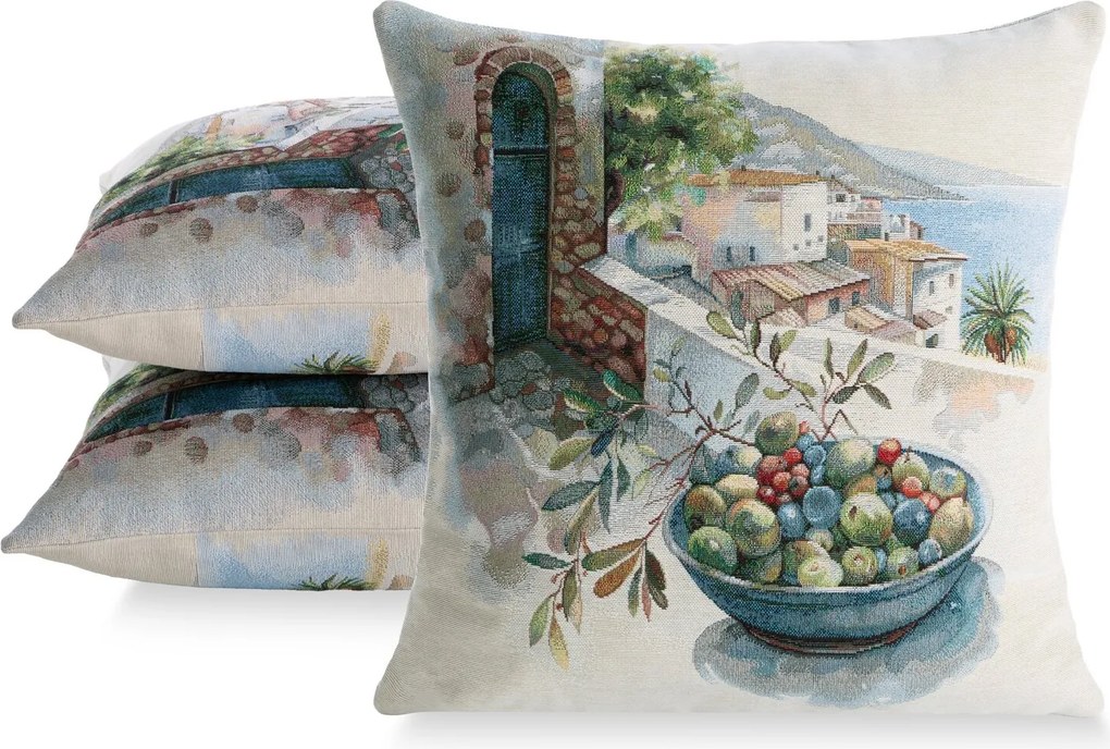 GOBELÍNOVÝ DEKORAČNÍ POVLAK NA POLŠTÁŘ PENINSULA2 45X45 CM VZOROVANÝ