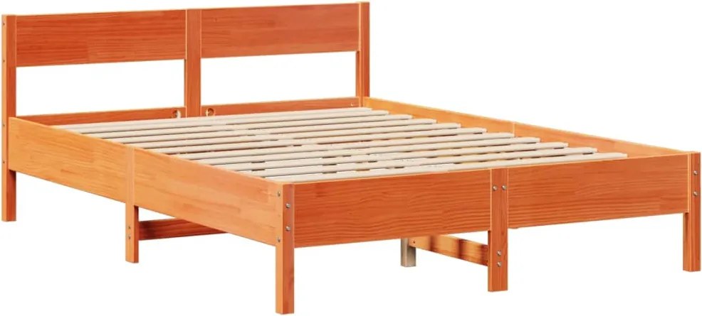 Postel bez matrace voskově hnědá 150 x 200 cm masivní borovice 3306926