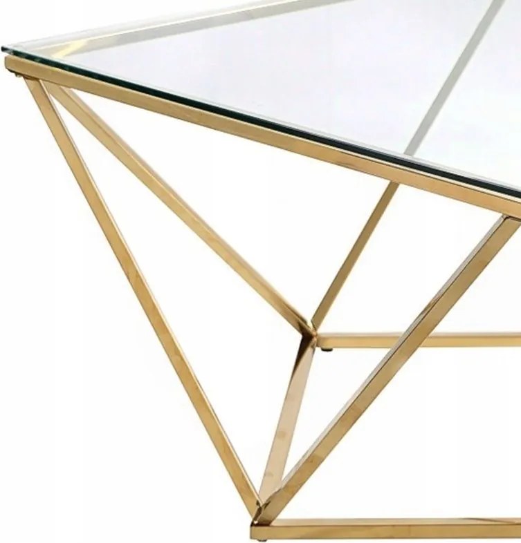 Tutumi Tutumi, skleněný konferenční stolek Glamour 80x80x45 CS-14G, zlatá, KRZ-06585
