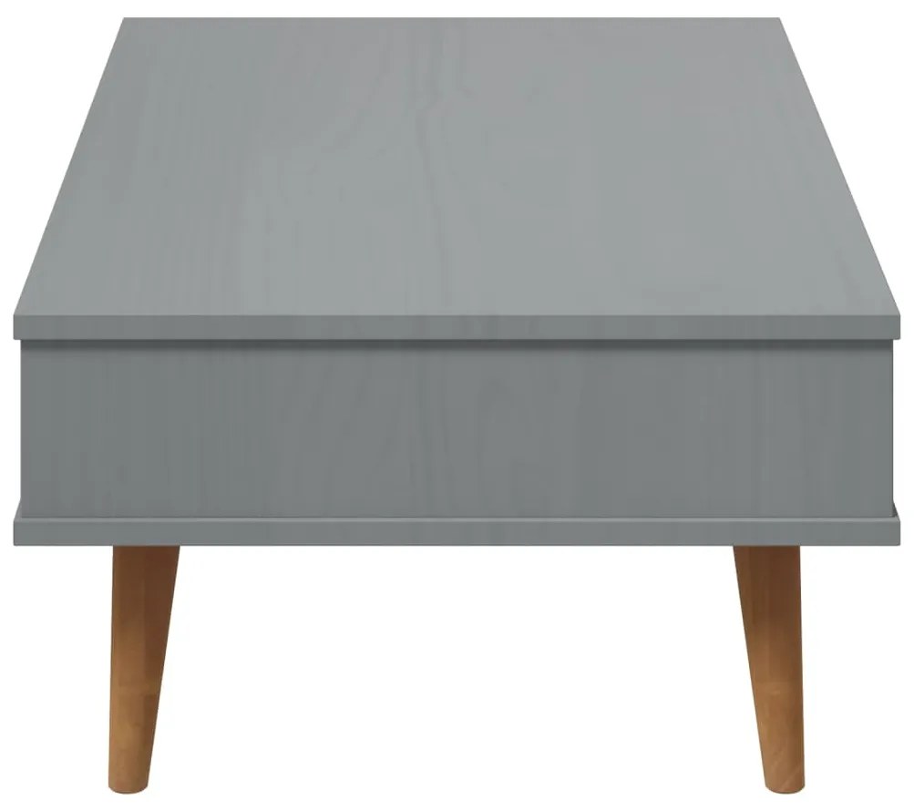 Konferenční stolek MOLDE šedý 100 x 55 x 31 cm masivní borovice - Default Title