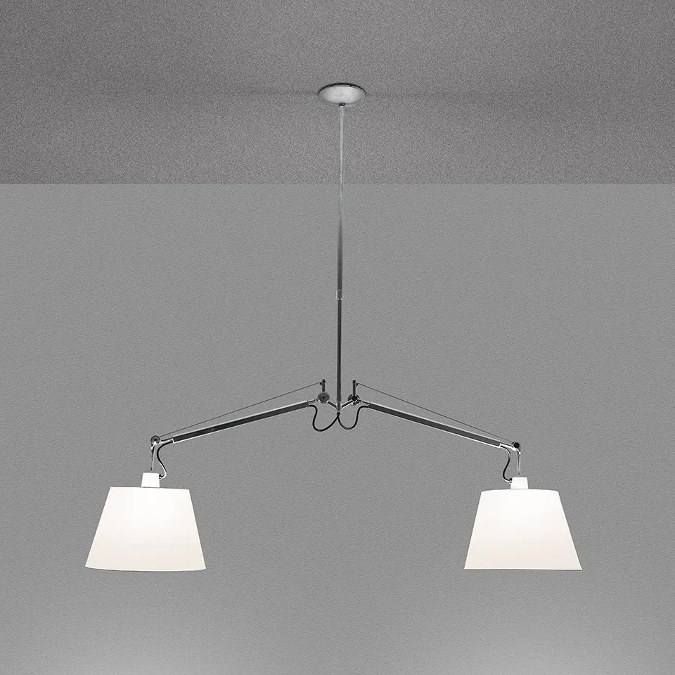 Artemide 0630010A Artemide Tolomeo Basculante sospensione due bracci, designové závěsné svítidlo, 2x150W E27 bez stínítek