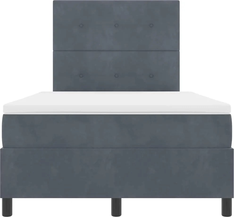 Postel s boxspringem s čelo Tmavě šedá 120 x 200 cm samet 3339825