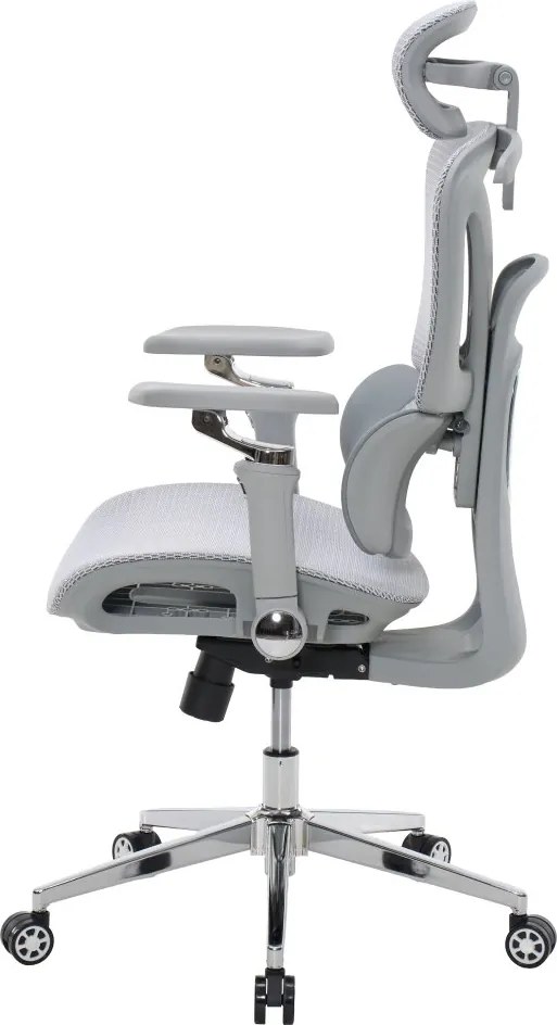 Kancelářská ergonomická židle PORTE II — síťovina, šedá