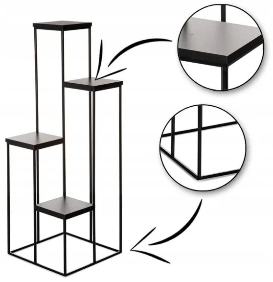 Stojan na květiny KASKADA 110x40 černá