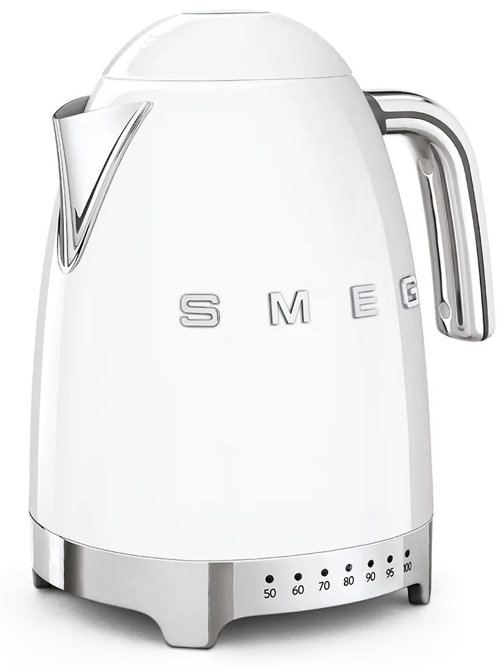 Rychlovarná konvice Smeg 50's style KLF04WHEU / regulace teploty / 1,7 l / 2400 W / lesklá bílá