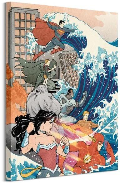 Art Group Obraz na plátně DC Comics Wonder Woman (Justice League Great Wave) 60x80cm