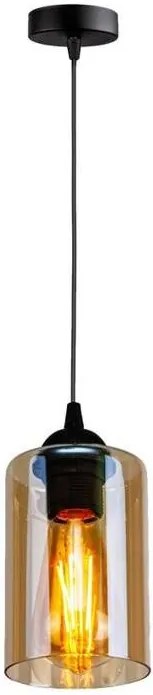 Černo-hnědý závěsný lustr Bistro pro žárovku E27  - Candellux