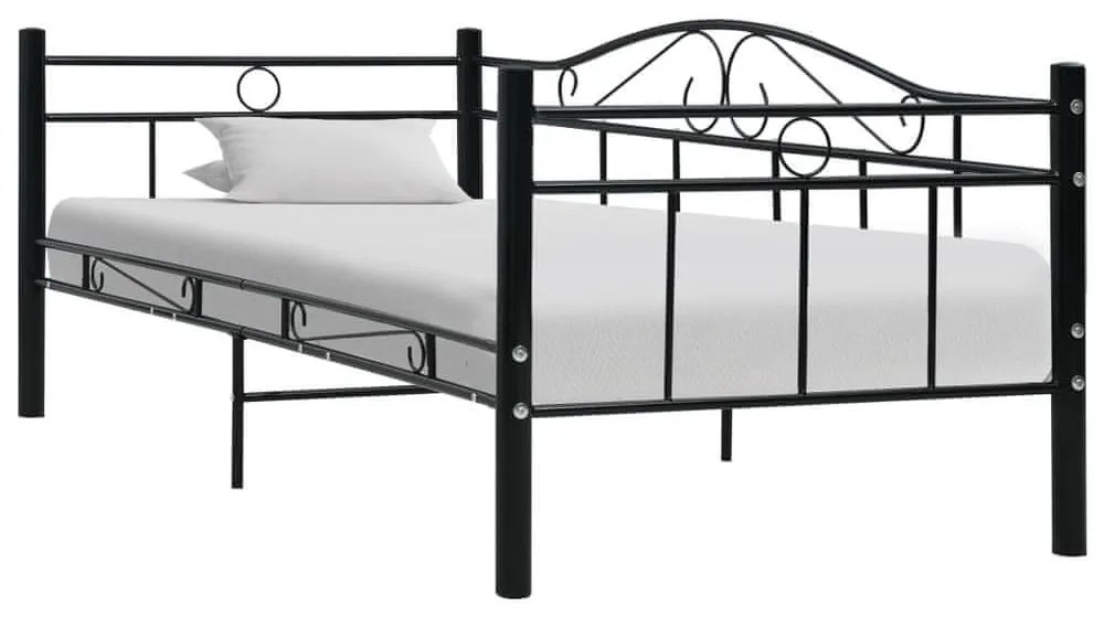 Petromila Rám denní postele černý kovový 90 x 200 cm