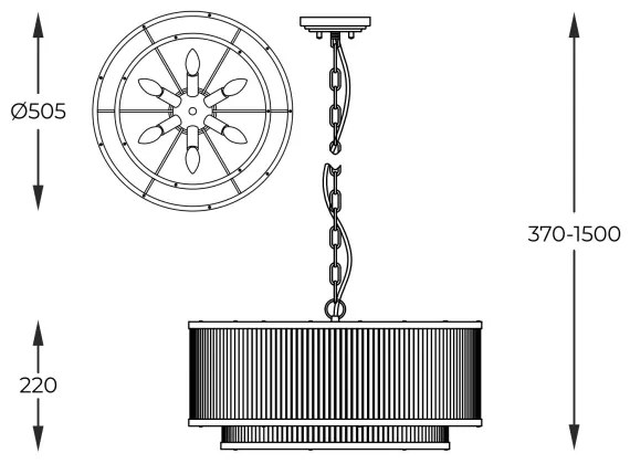 Zuma Line P0528-06H-V6AC - Lustr na řetězu SERGIO 6xE14/60W/230V zlatá