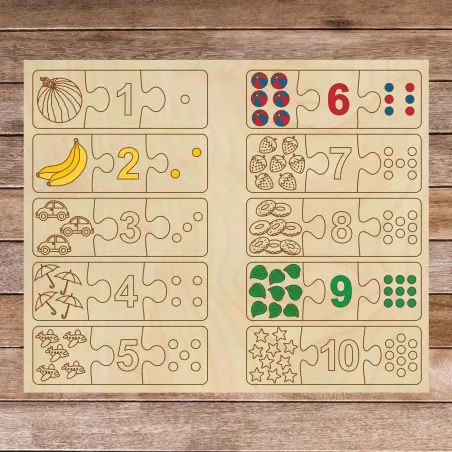 Dětská dřevěná skládačka - Třídílné puzzle pro děti | SENTOP H004