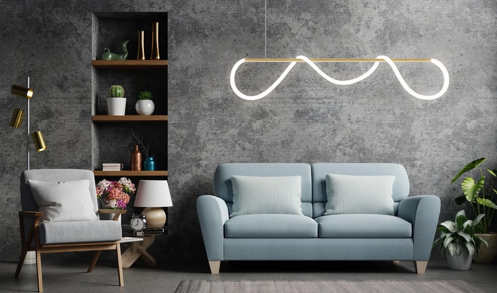 Toolight Toolight, LED stropní svítidlo APP854-CP Long Gold, bílá-zlatá, OSW-03998