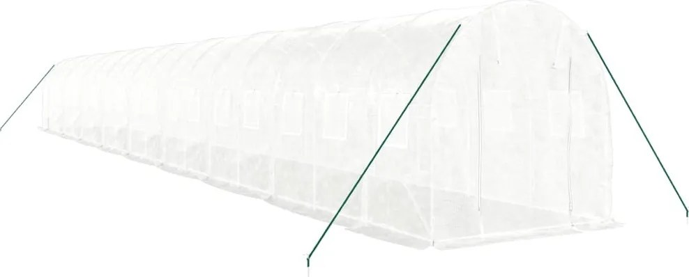 vidaXL Skleník s ocelovým rámem 36 m² 18 x 2 x 2 m [3188035] Barva: Zelená