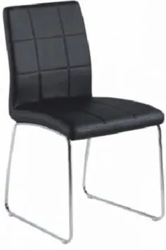 TEMPO KONDELA  Židle, černá ekokůže + chrom nohy, SIDA