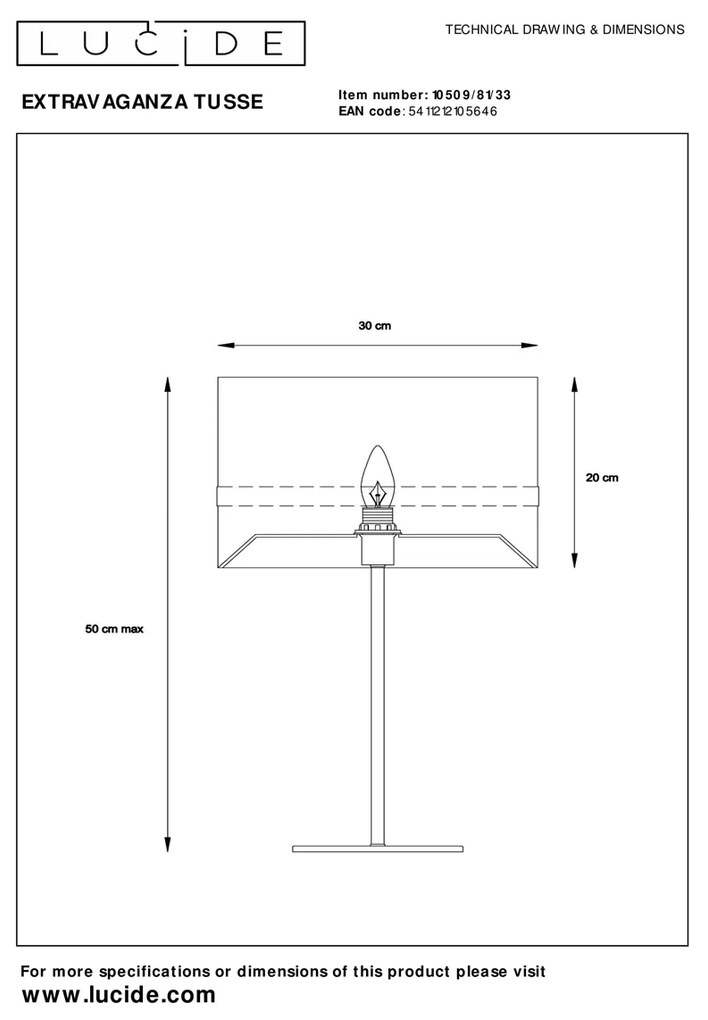 Lucide 10509/81/33 stolní lampa Extravaganza Tusse, zelená, E14, 50cm