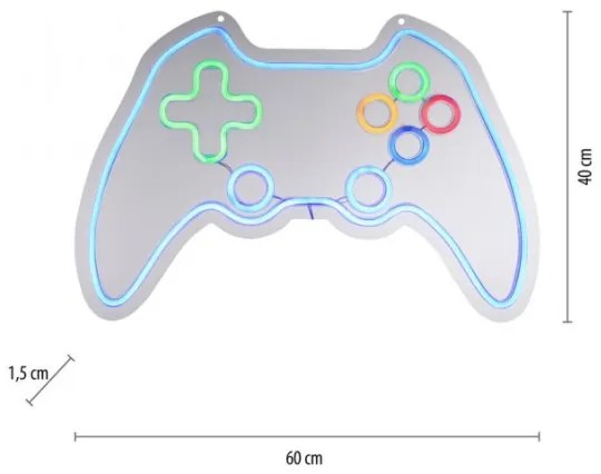 JUST LIGHT. 85022-70 - LED Neonová nástěnná dekorace NEON 1xLED/6,5W/5V gamer