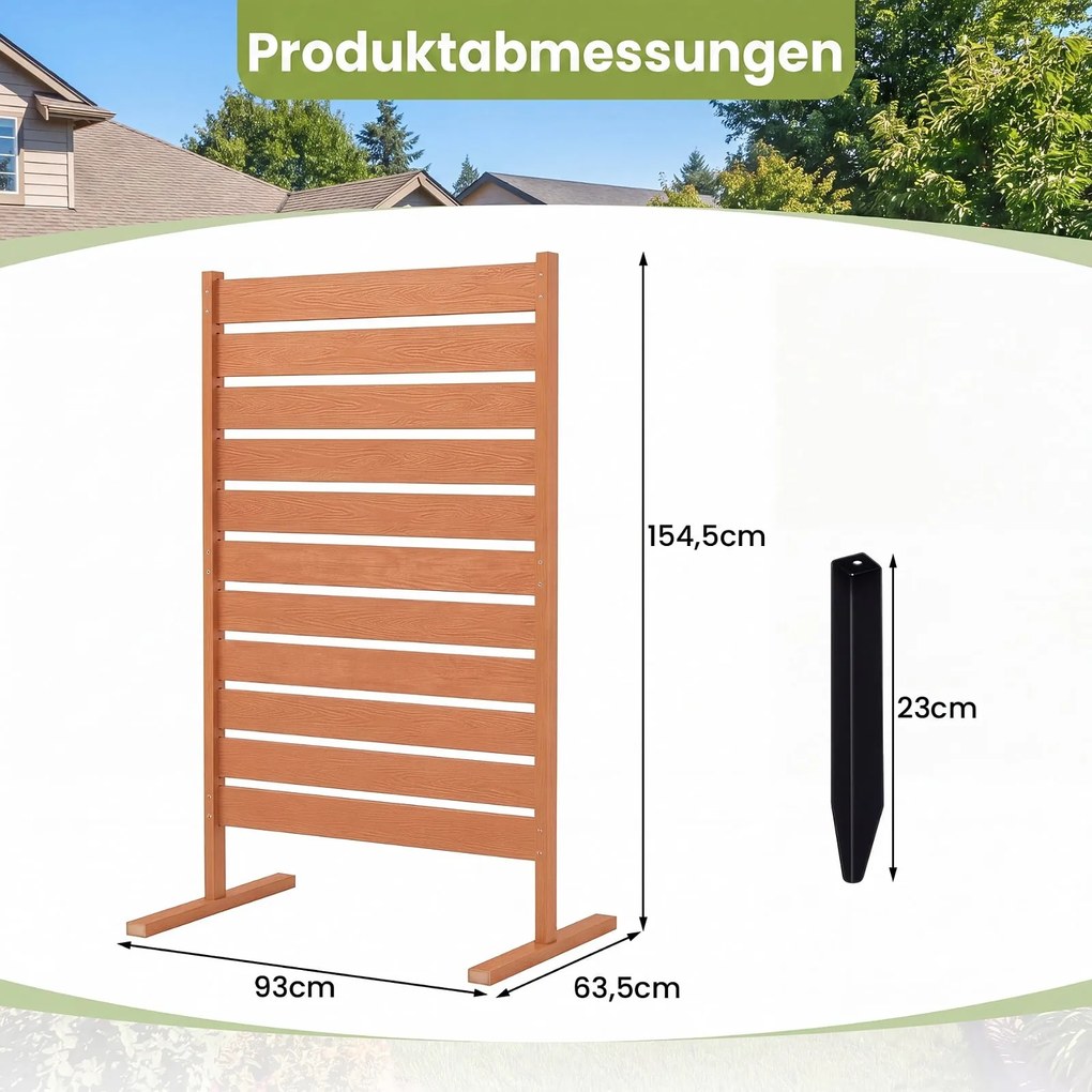 Costway Sada 2 plotu pro ochranu soukromí z HIPS Zahradní plot odolný vůči