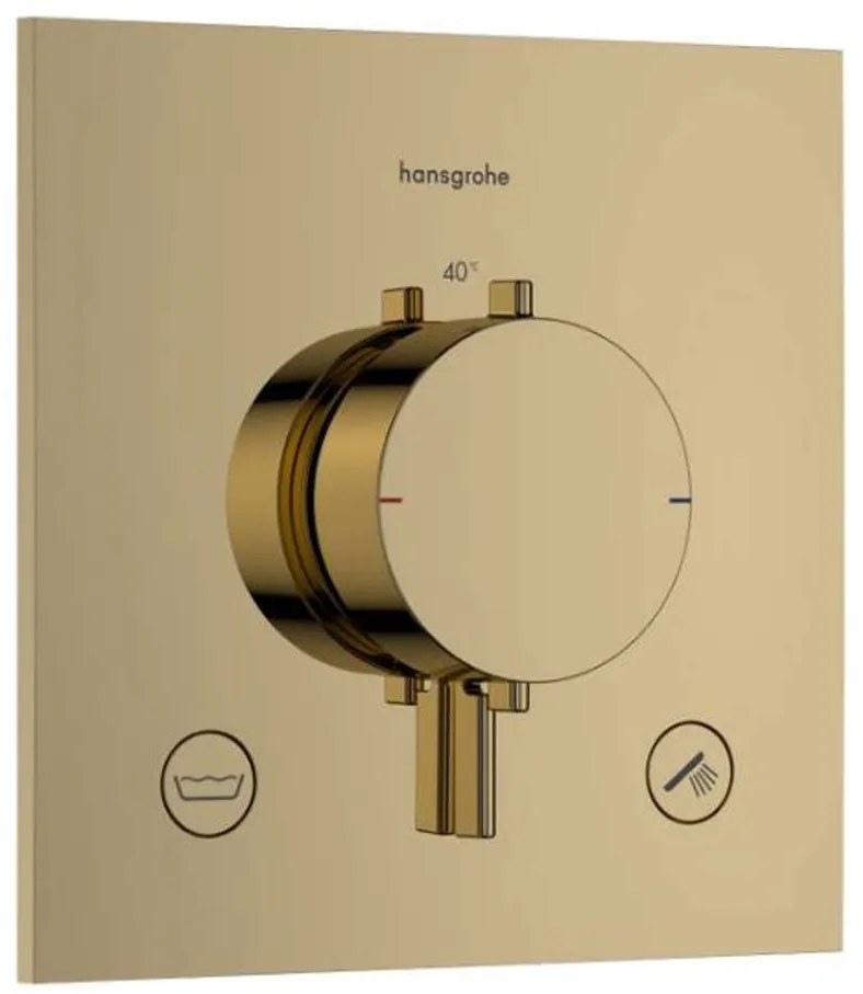 Hansgrohe Ecostat Comfort E - Termostatická baterie pod omítku, pro 2 spotřebiče, leštěný vzhled zlata 33716990