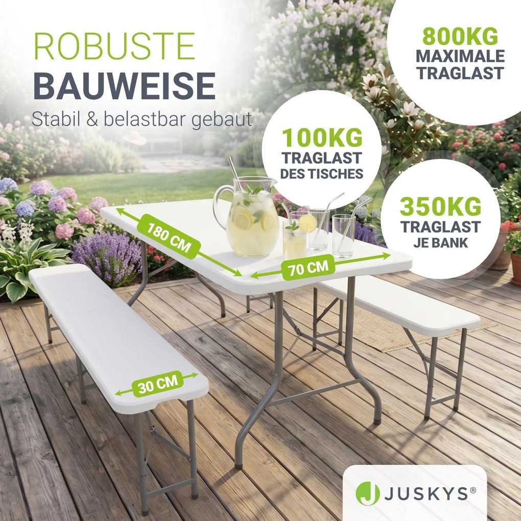 Juskys Skládací pivní set Bayreuth 180 cm