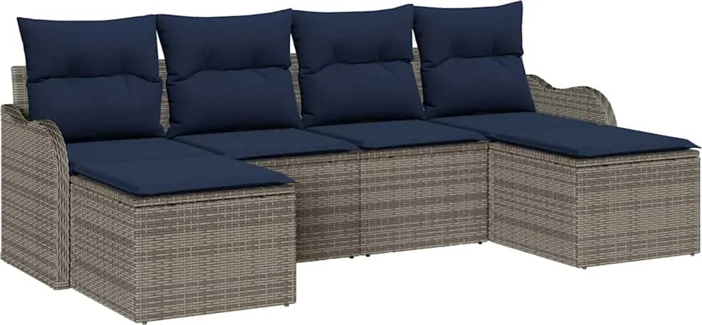 Set pohovek 6 ks Šedá Polyester 3345815