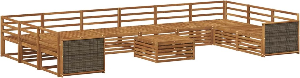 Sedací soupravy 11 ks Masivní akátové dřevo 3383917
