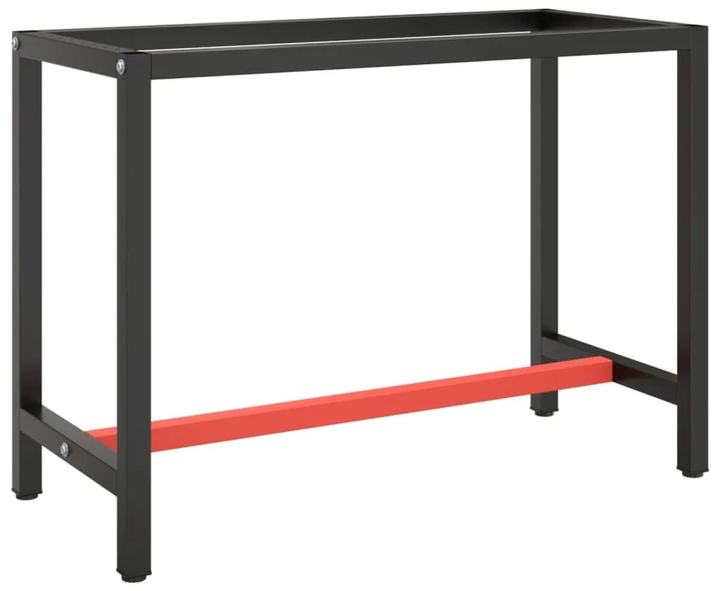 Rám pracovního stolu matně černý a červený 110 x 50 x 79 cm kov 151450