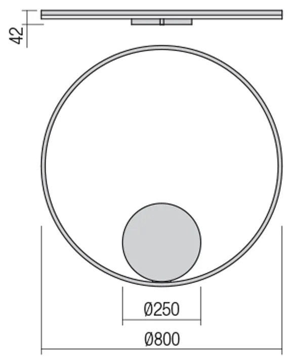 Redo 01-1709 nástěnné LED stmívatelné svítidlo Orbit bronz, 54W, 3000K, ø80cm